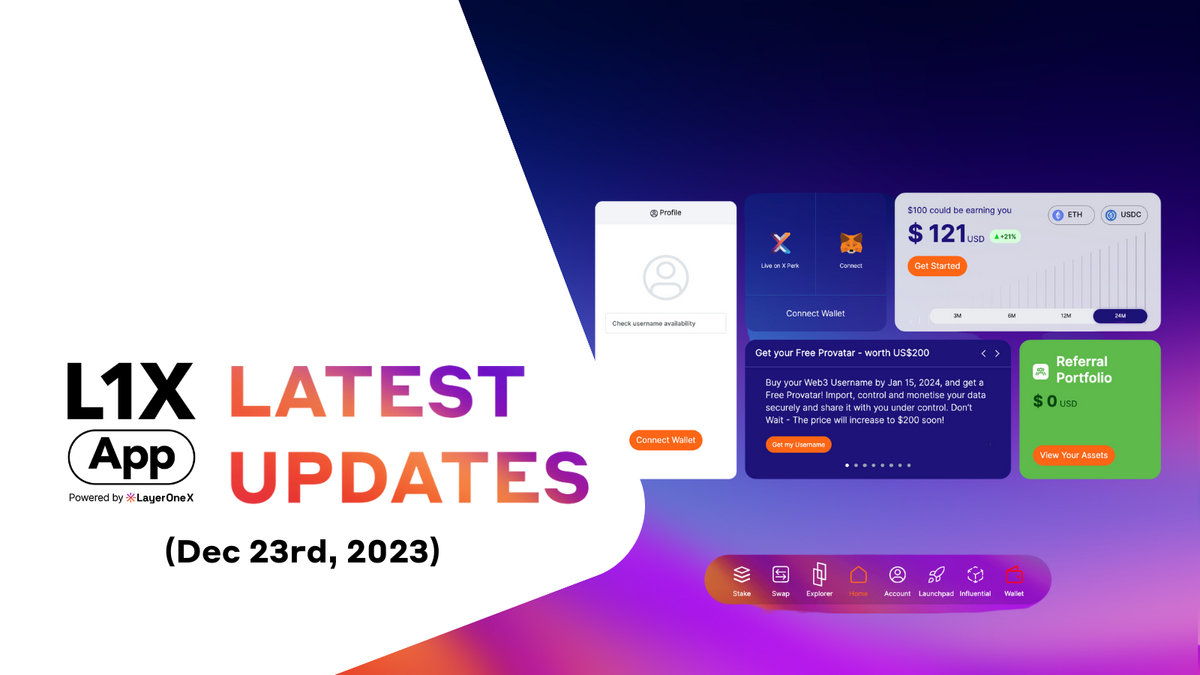 L1X App Updates (23rd Dec 2023)
